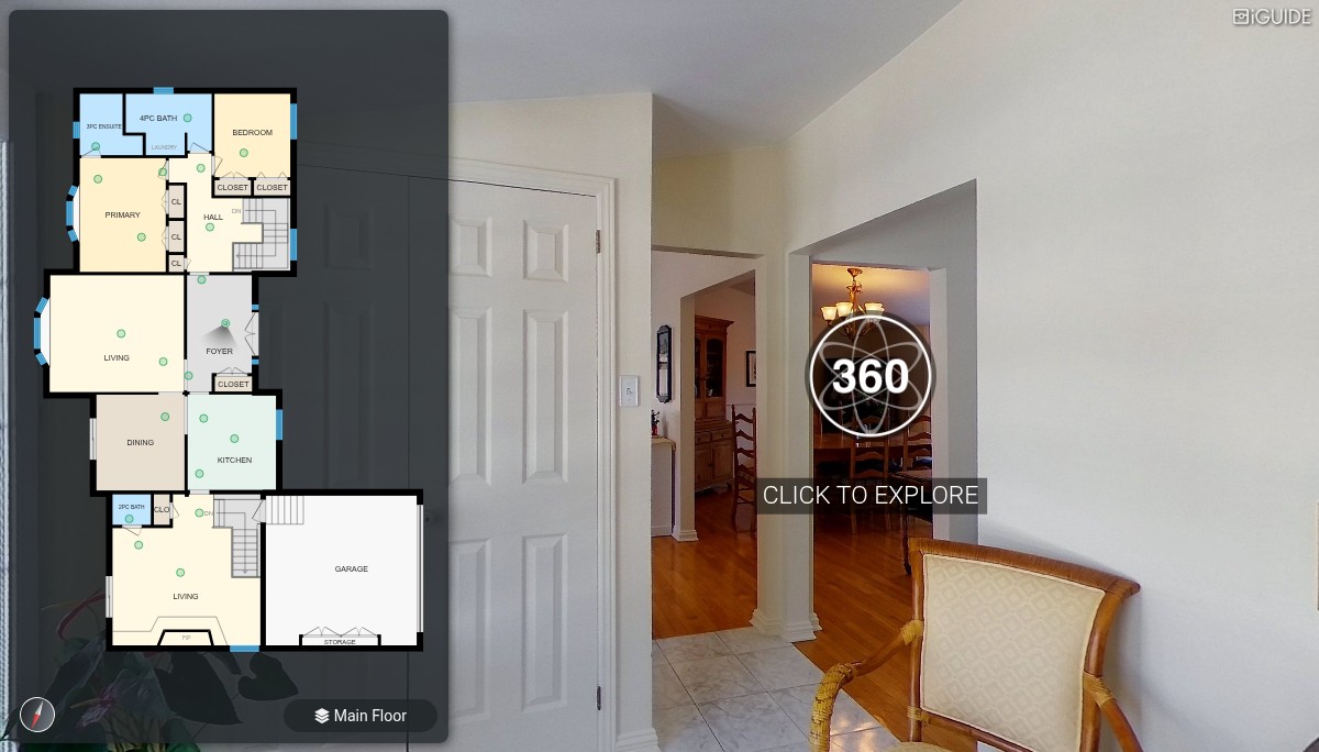 iGUIDE 3D Tour for 220 Rue de l'Église, Rosemère, QC