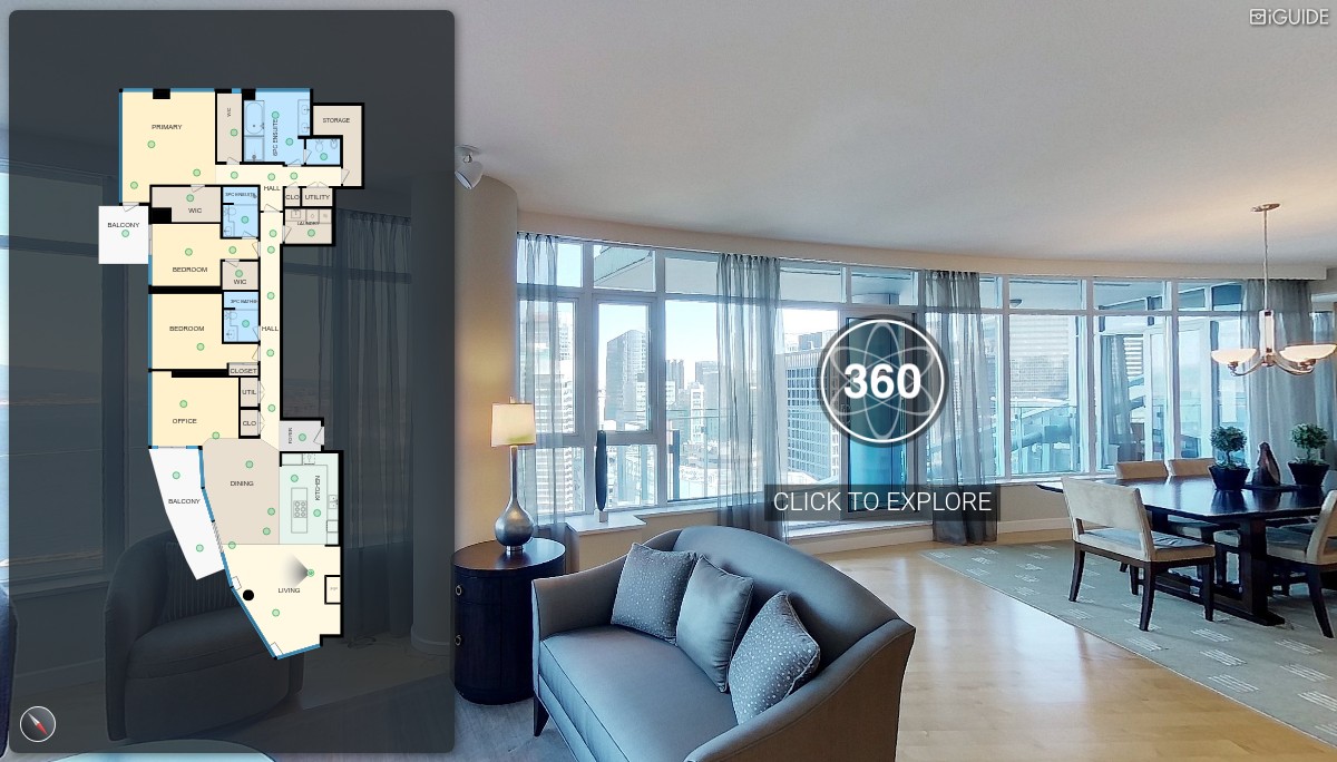 iGUIDE 3D Tour for 3402-1281 W Cordova St, Vancouver, BC