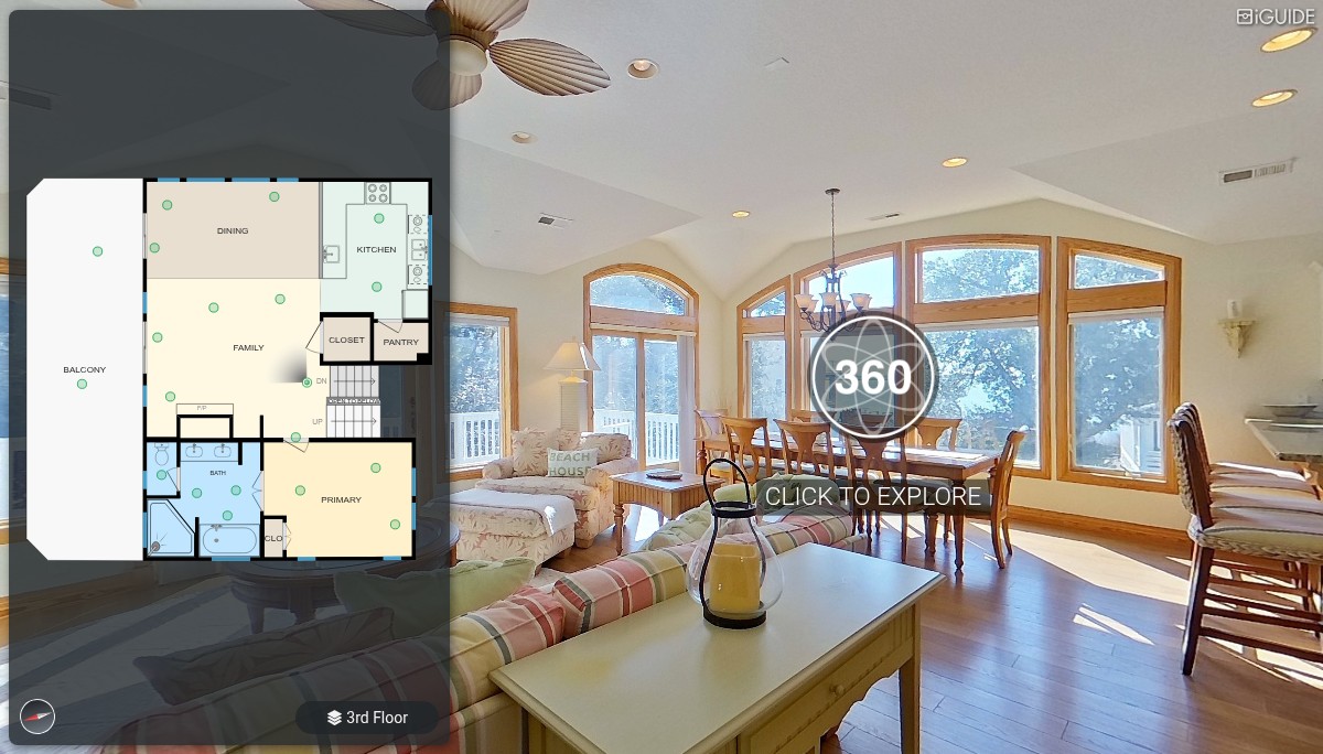 iGUIDE 3D Tour for 513 First Flight Run, Kitty Hawk, NC