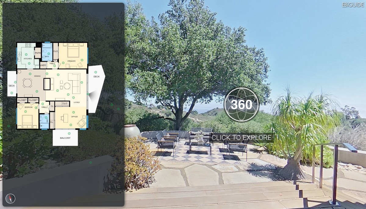 iGUIDE 3D Tour for 5631 W Camino Cielo, Santa Barbara, CA